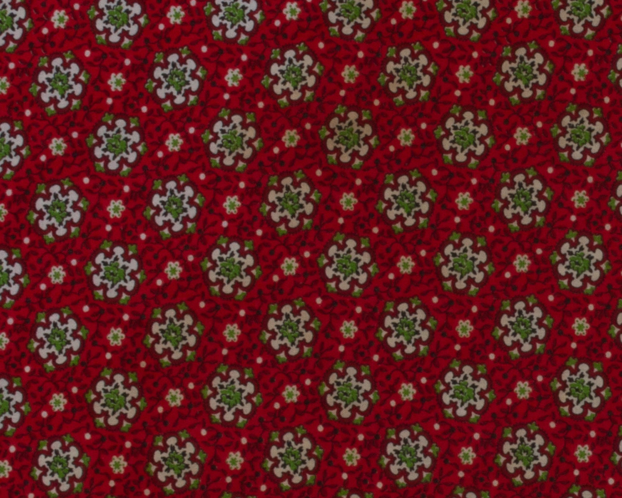 Red calico fabric small print fabric cotton fabric Small | Etsy