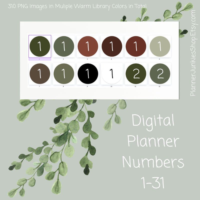 Calendar Numbers - Etsy