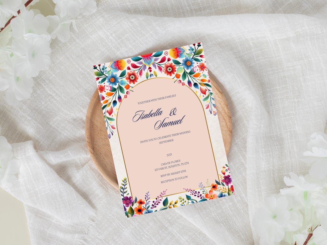 Mexican Wedding Invitation, Mexican Floral Invitation, Invitaciones De ...
