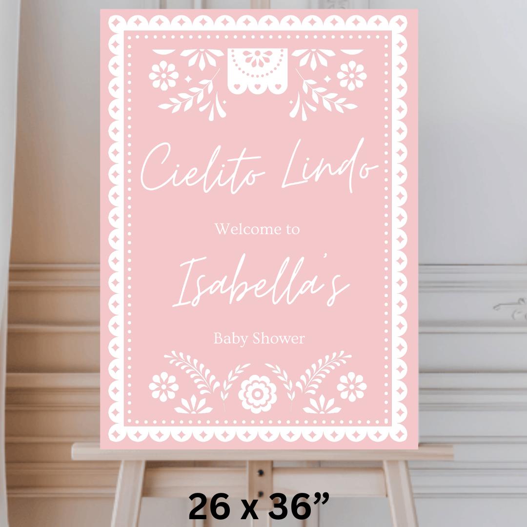Blush Pink Cielito Lindo Baby Shower Welcome Sign (editable Canva ...