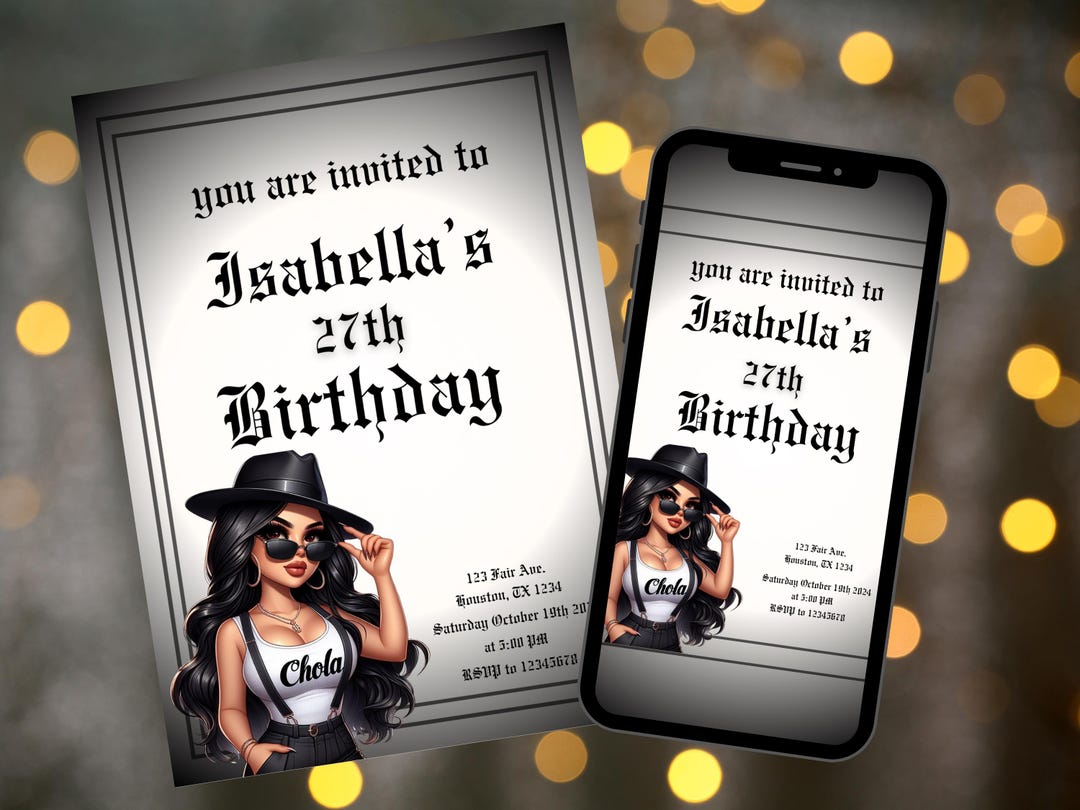 Chola Birthday Invitation: Latina Party, Editable Template (digital) - Etsy