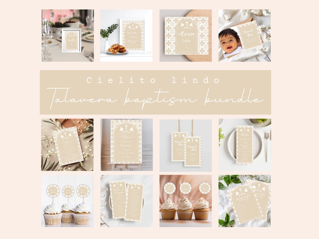 Cielito Lindo Bautizo Invitation Bundle, Papel Picado Baptism, Cielito ...