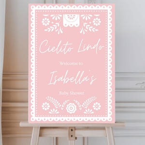 Blush Pink Cielito Lindo Baby Shower Welcome Sign (editable Canva ...