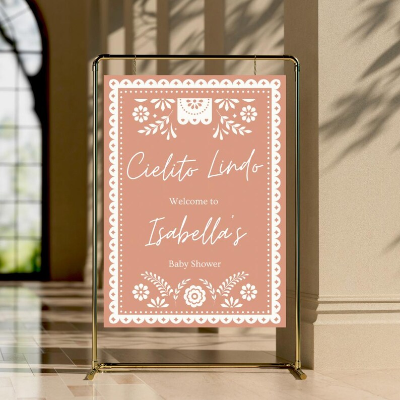 Cielito Lindo Baby Shower Welcome Sign | Papel Picado Design | Mexican ...
