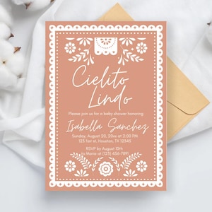 Cielito Lindo Baby Shower Invitation: Papel Picado, Editable Canva ...