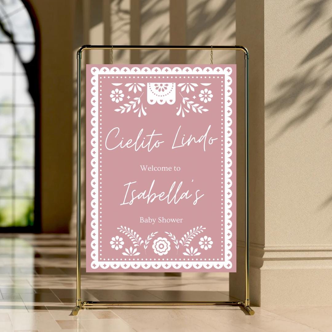 Pink Cielito Lindo Sign Cielito Lindo Baby Shower Welcome Sign Papel ...