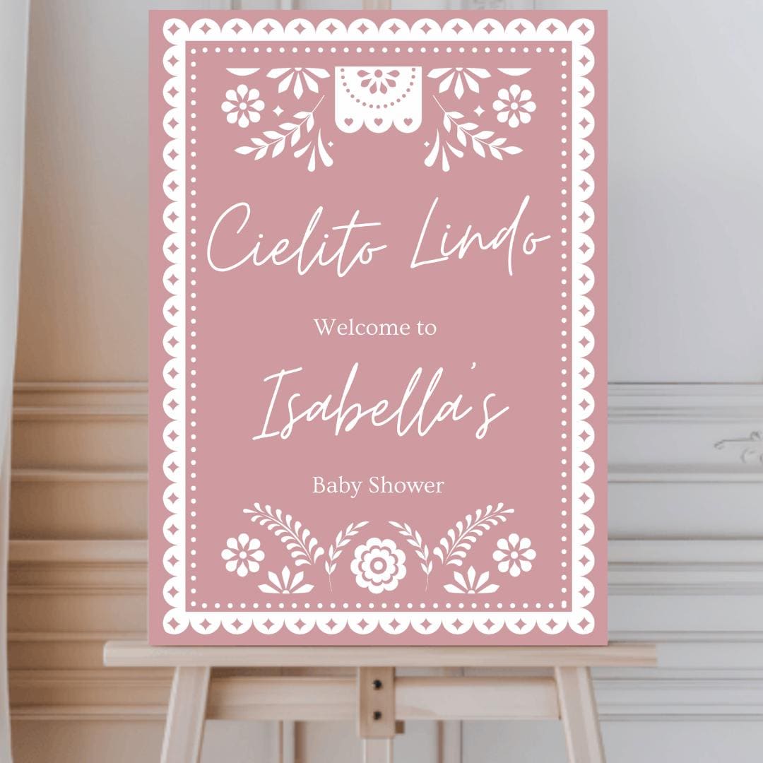 Pink Cielito Lindo Sign Cielito Lindo Baby Shower Welcome Sign Papel ...