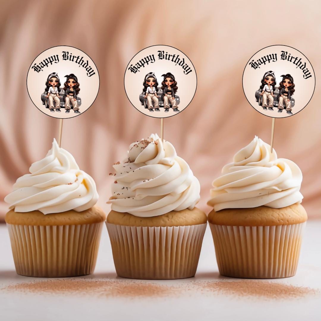 Chola Birthday Decorations, Chola Cupcake Toppers, Chola Cake Topper ...