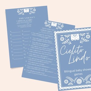 Dusty Blue Cielito Lindo Baby Shower Decor Bundle (canva Template) - Etsy