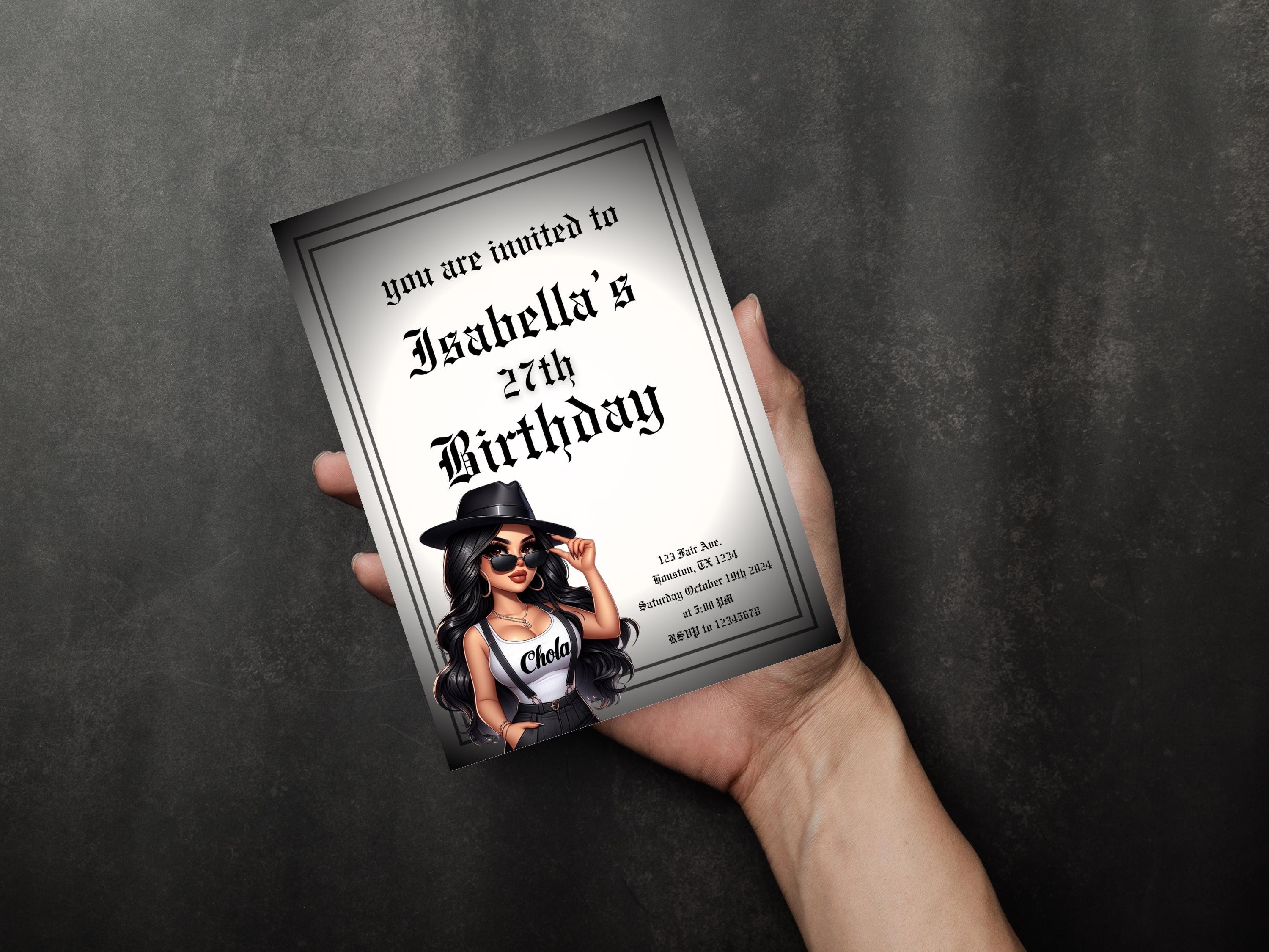 Chola Birthday Invitation: Latina Party, Editable Template (digital) - Etsy