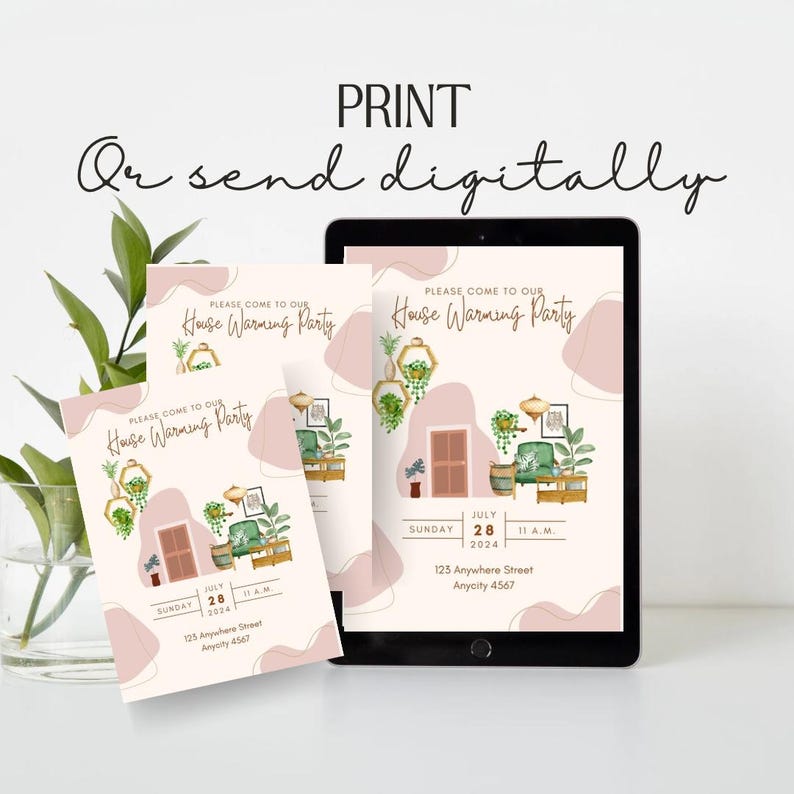 Boho Housewarming Party Invitation | Modern Boho Home Party Invite ...