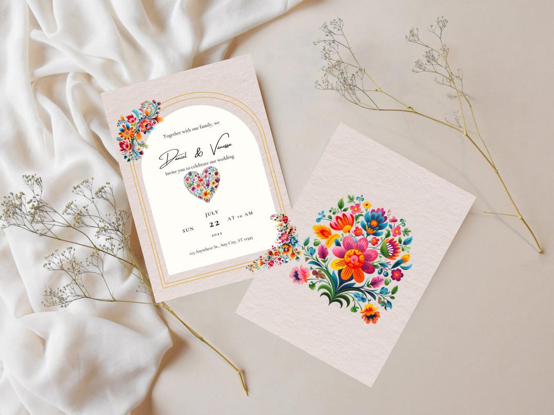 Mexican Wedding Invitation, Mexican Floral Invitation, Invitaciones De ...