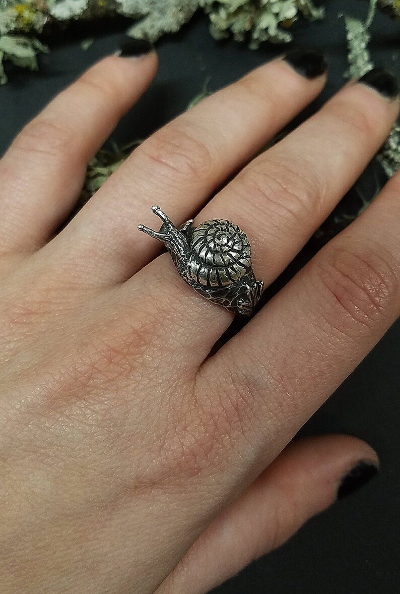 Snail Ring Sterling Silver Garden Creature Ring Jamie | Etsy