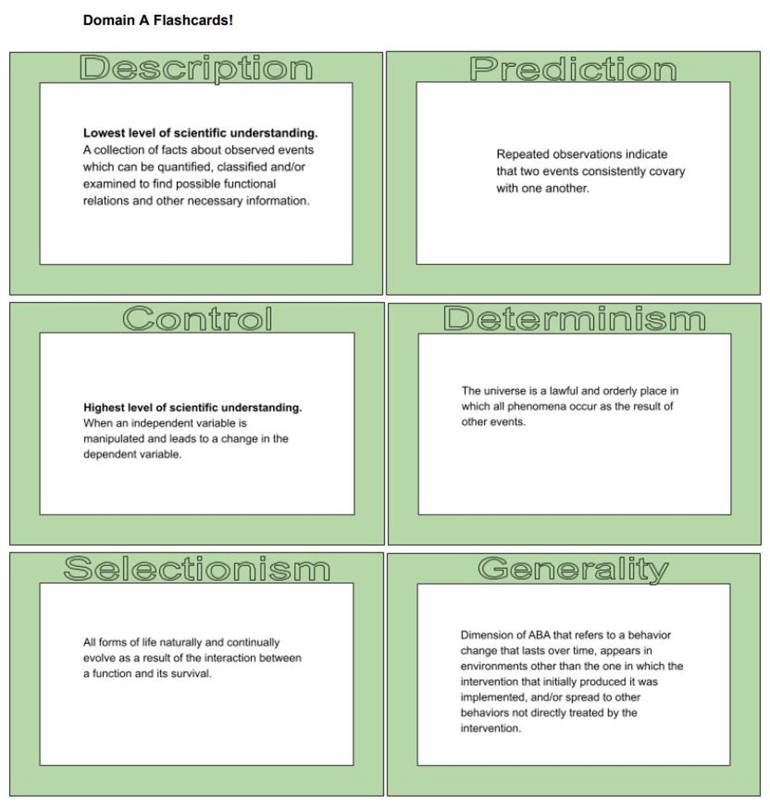 BCBA Exam Task List 6, Pre-filled Flashcards - Etsy