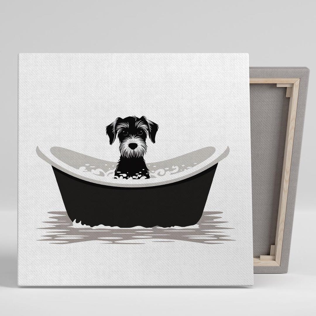 Schnauzer Art, Canvas or Poster, Animal Contemporary Whimsical Decor ...