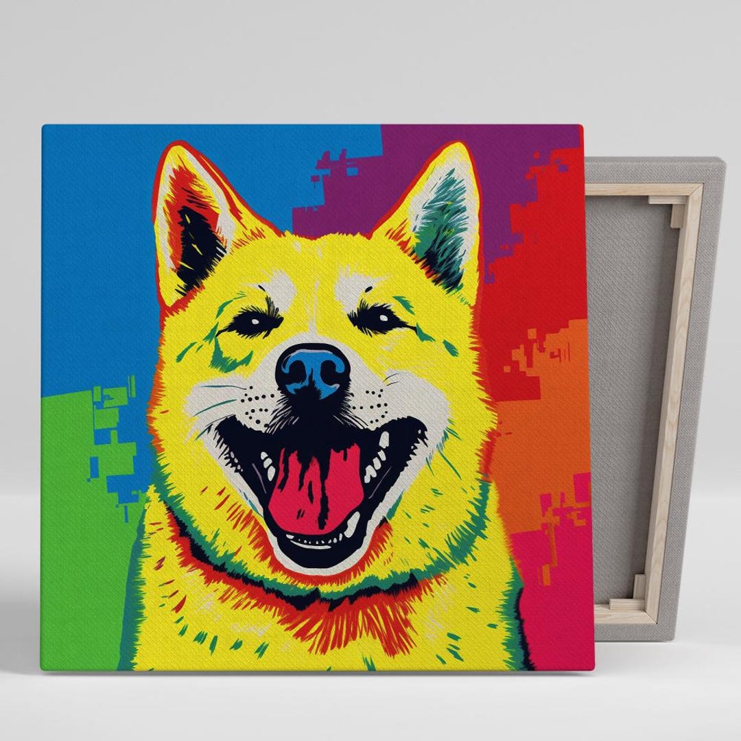 Shiba Inu Wall Art, Canvas or Poster, Pop Modern Whimsical Decor ...