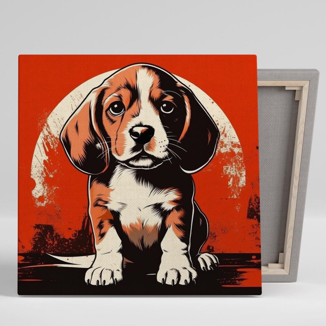 Beagle Art, Canvas or Poster, Pop Art Animal Decor, Living Room Bedroom ...