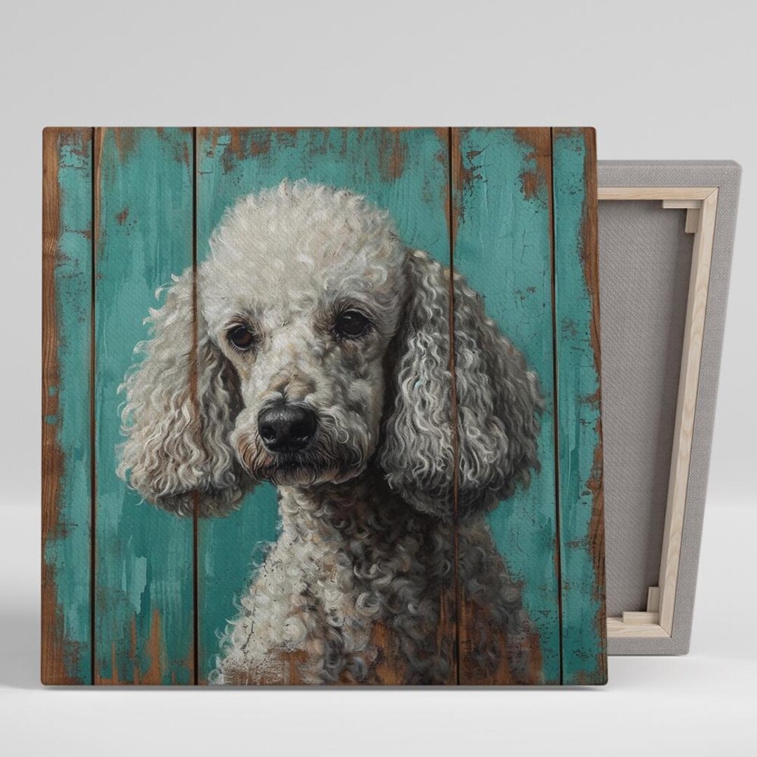 Poodle Wall Art, Canvas or Poster, Whimsical Rustic Decor, Modern ...