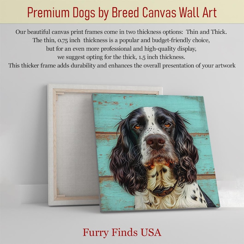 English Springer Spaniel Art, Canvas or Poster, Rustic Country Decor ...
