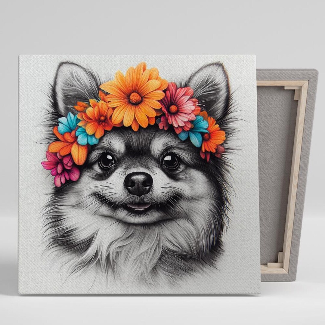 Pomeranian Art, Canvas or Poster, Whimsical Bohemian Rustic Decor ...
