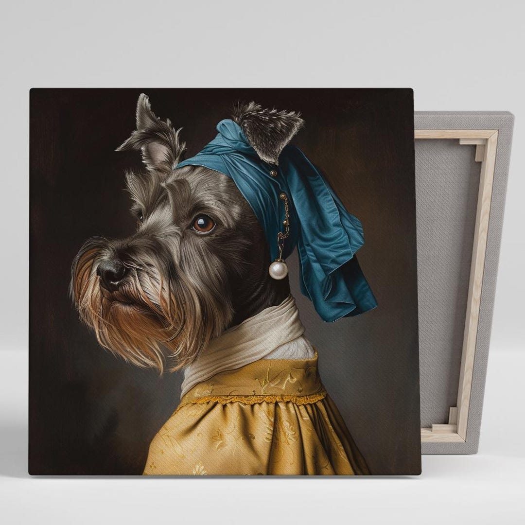 Schnauzer Wall Art, Canvas or Poster, Vintage Glam Victorian Decor ...