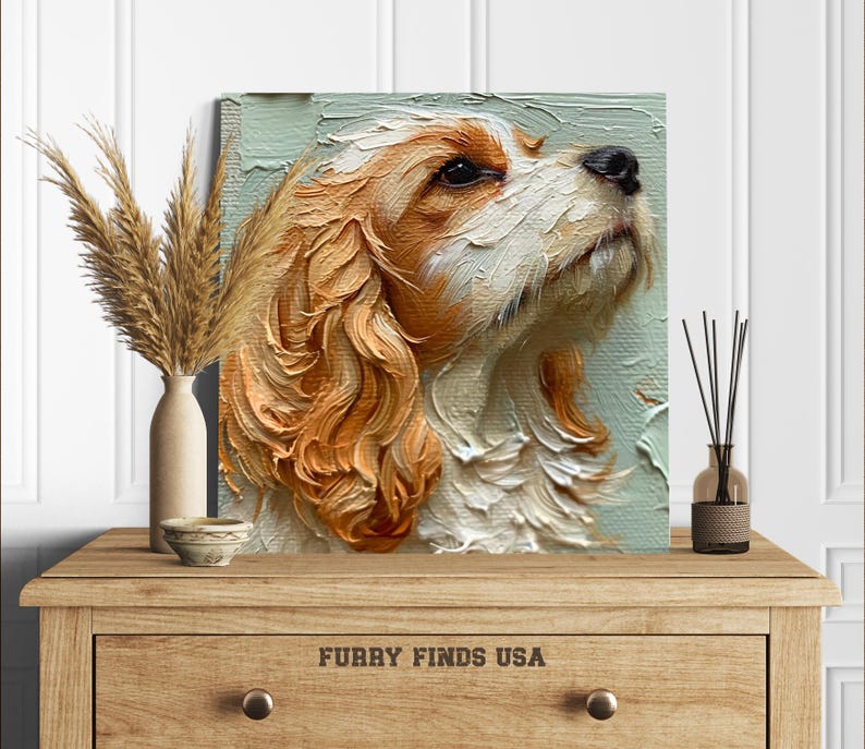 Cocker Spaniel Art, Canvas or Poster, Textured Portrait, Modern Rustic ...
