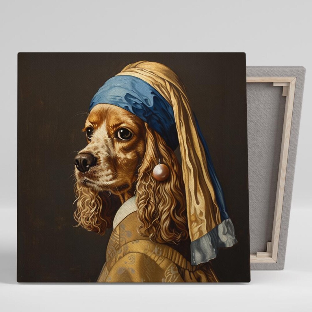 Cocker Spaniel Art, Canvas or Poster, Whimsical Vintage Decor, Living ...