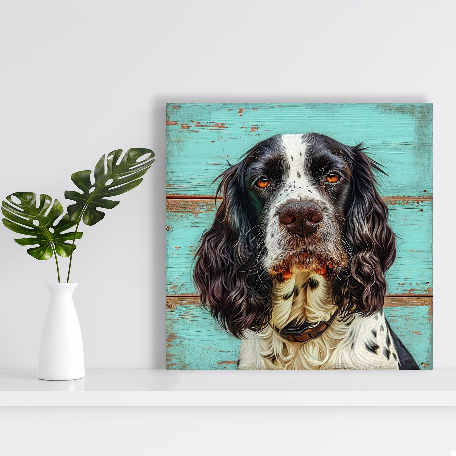 English Springer Spaniel Art, Canvas or Poster, Rustic Country Decor ...