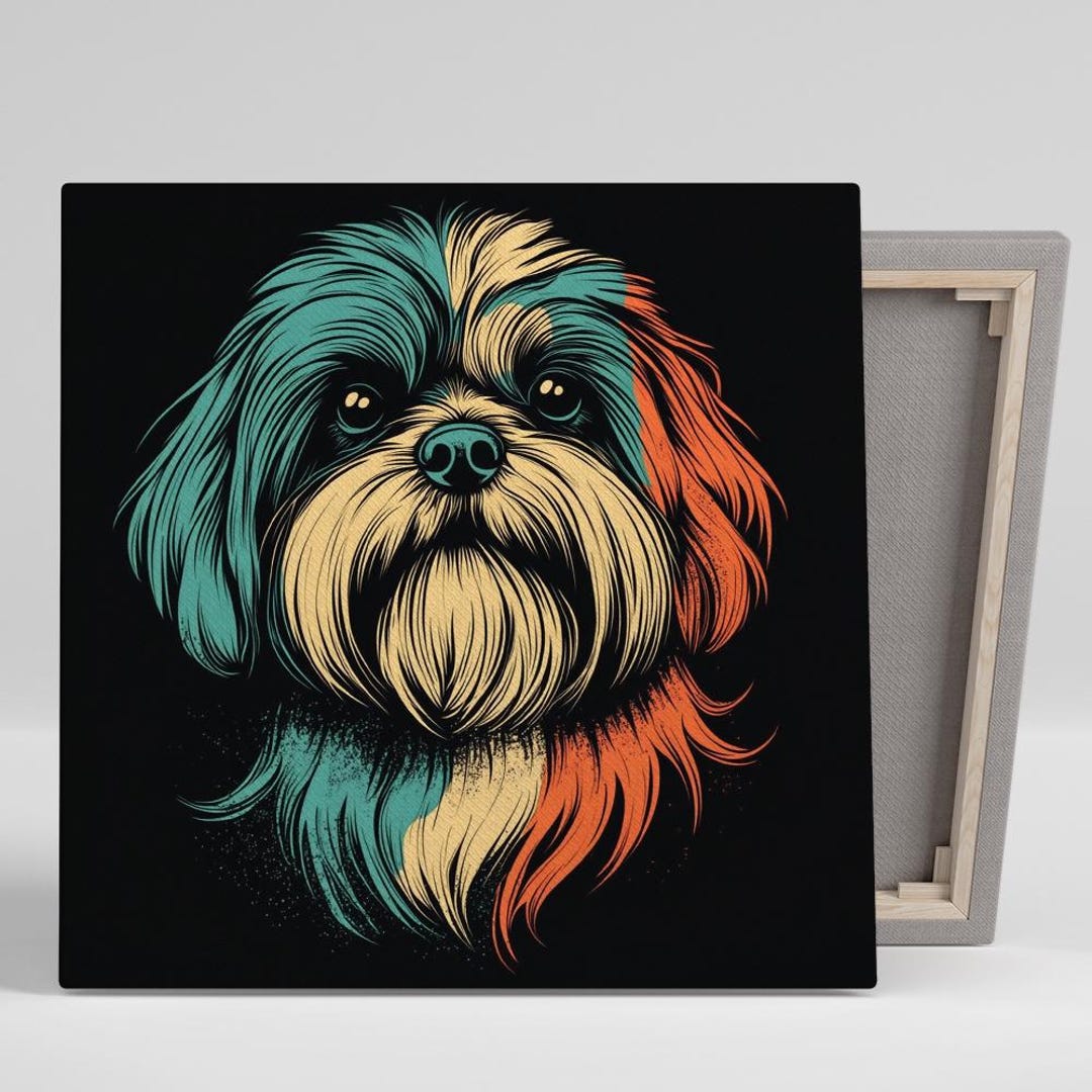 Shih Tzu Art, Canvas or Poster, Pop Art Modern Decor, Living Room ...