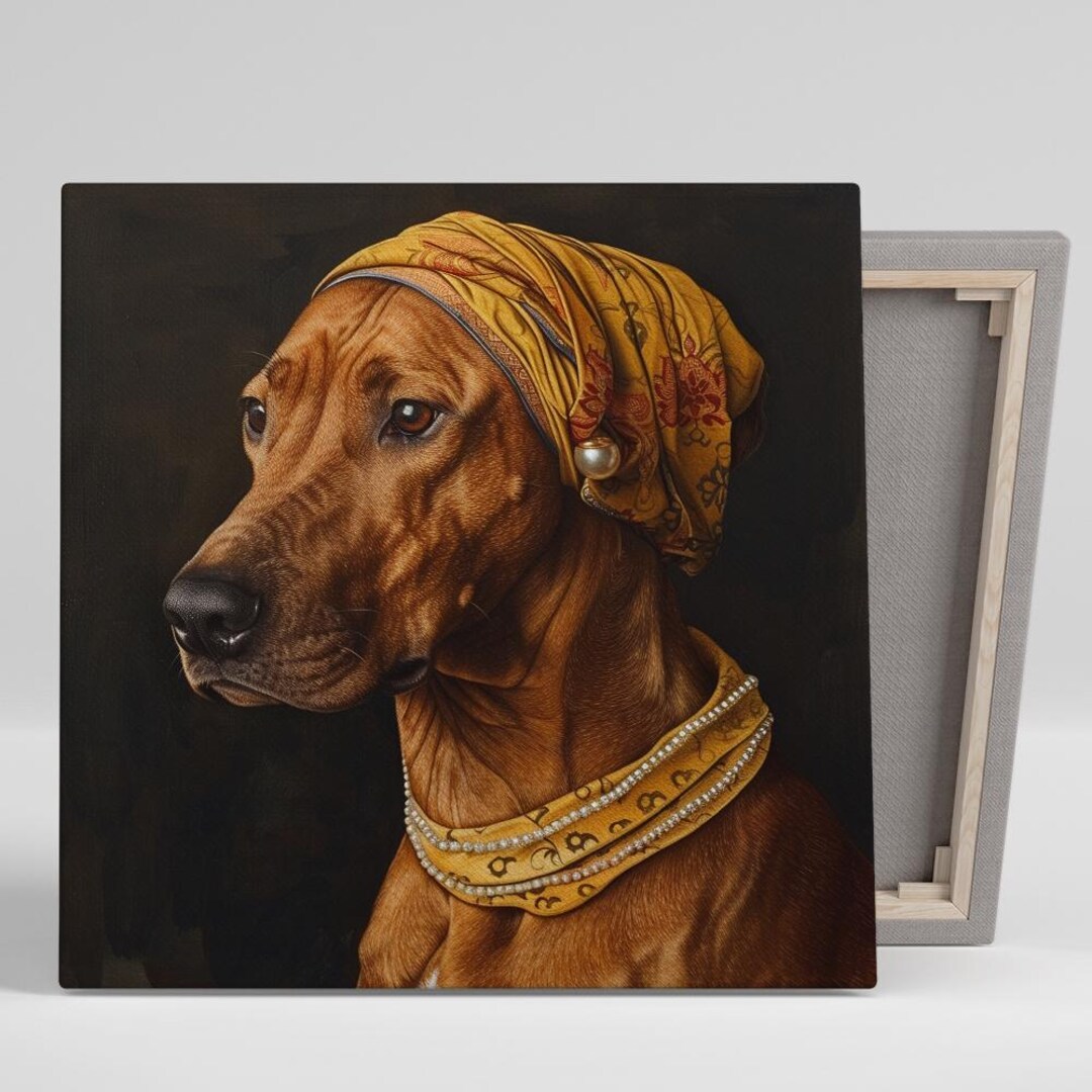 Rhodesian Ridgeback Art, Canvas or Poster, Glam Traditional Bohemian ...