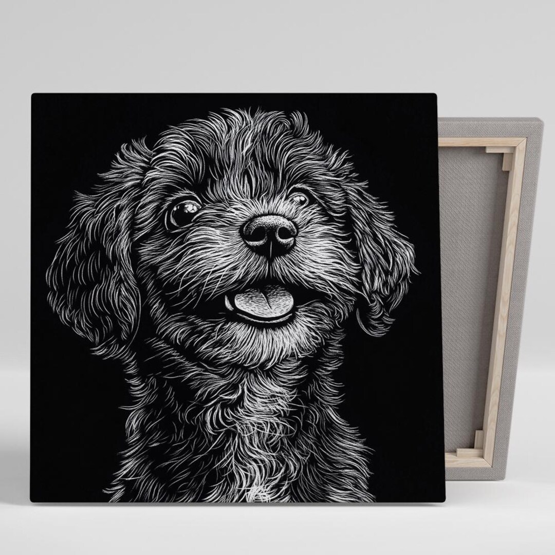 Cockapoo Art, Canvas or Poster, Modern Minimalist Decor, Living Room ...