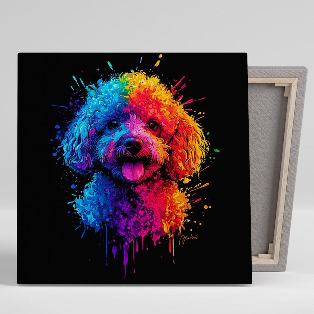 Poodle Pop Art, Canvas or Poster, Modern Eclectic Bohemian Decor ...