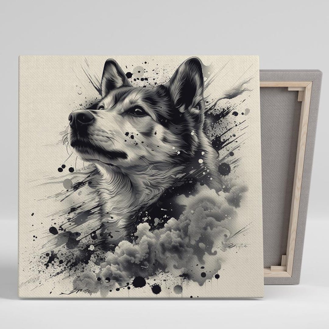 Siberian Husky Art, Canvas or Poster, Animal Street Decor, Living Room ...