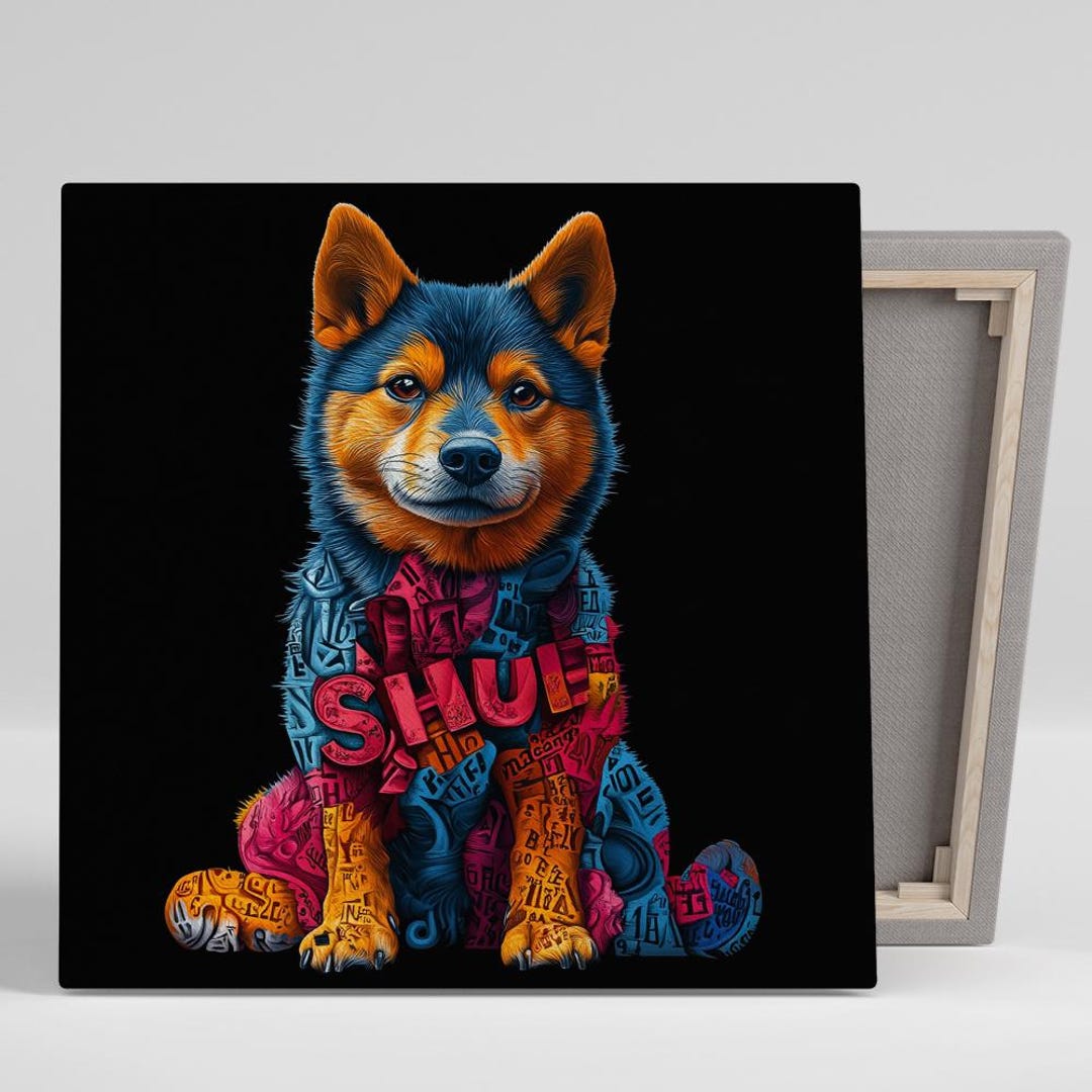 Shiba Inu Wall Art, Canvas or Poster, Contemporary Pop Animal Decor ...