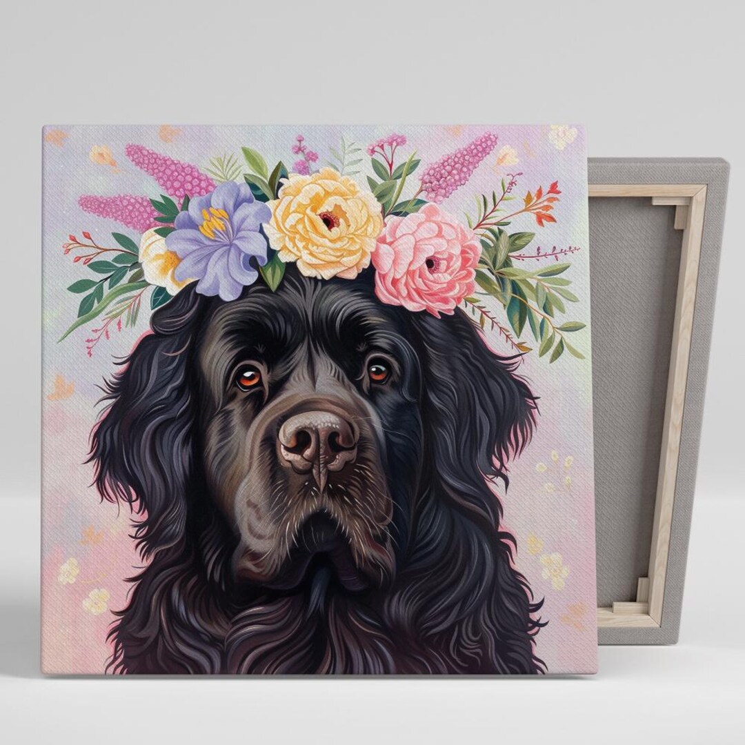 Newfoundland Art, Canvas or Poster, Whimsical Modern Decor, Dog Lover ...