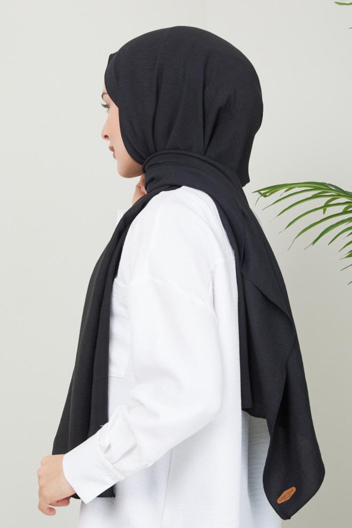 Cotton Jazz Hijab Islamic Head Cover Modesty Shawl Black Hijab - Etsy