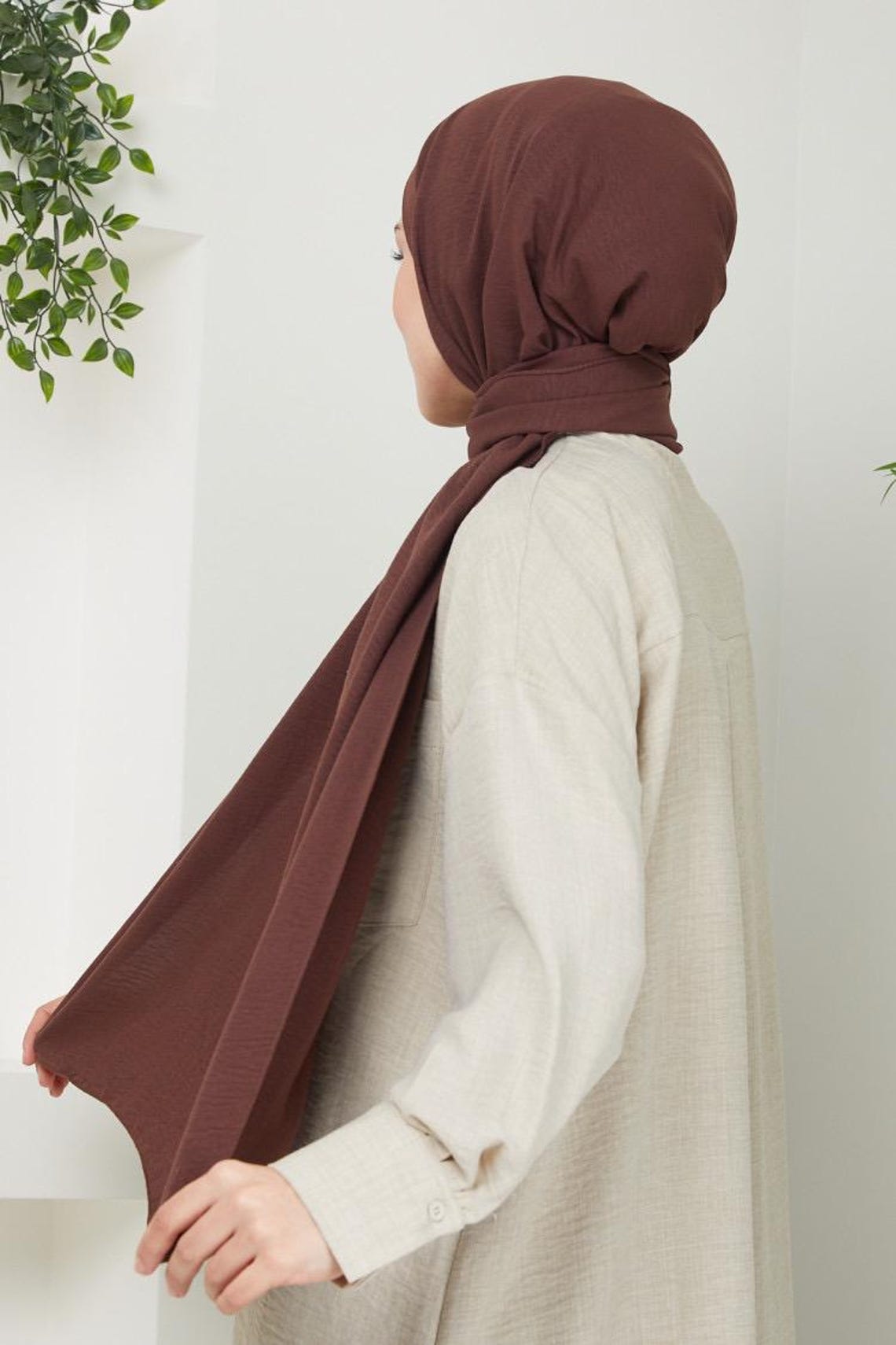 Cotton Jazz Hijab - Islamic Head Cover - Modesty Shawl - Chestnut Brown ...