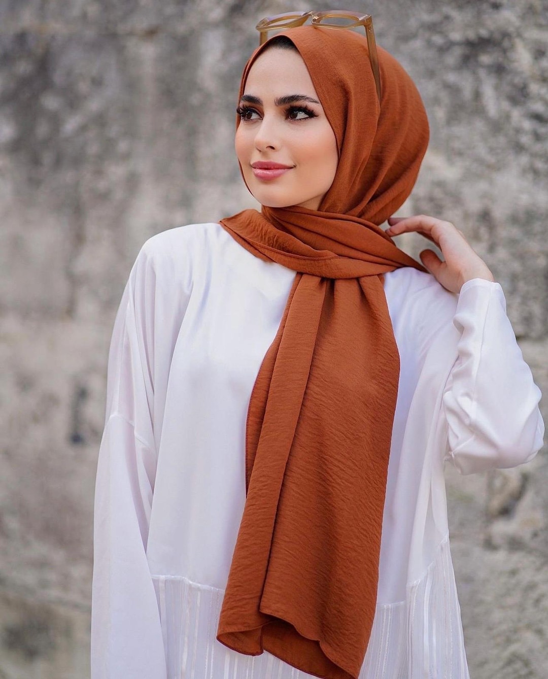 Cotton Jazz Hijab Islamic Head Cover Modesty Shawl Terracotta Hijab - Etsy