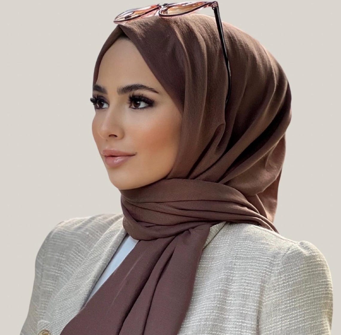 Cotton Jazz Hijab - Islamic Head Cover - Modesty Shawl - Chestnut Brown ...