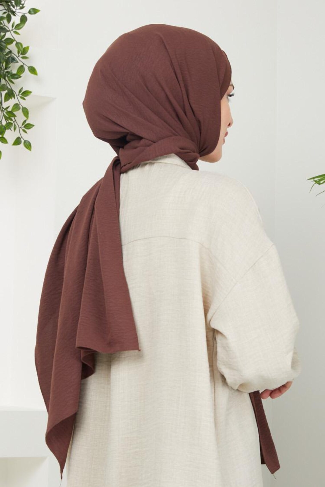 Cotton Jazz Hijab - Islamic Head Cover - Modesty Shawl - Chestnut Brown ...