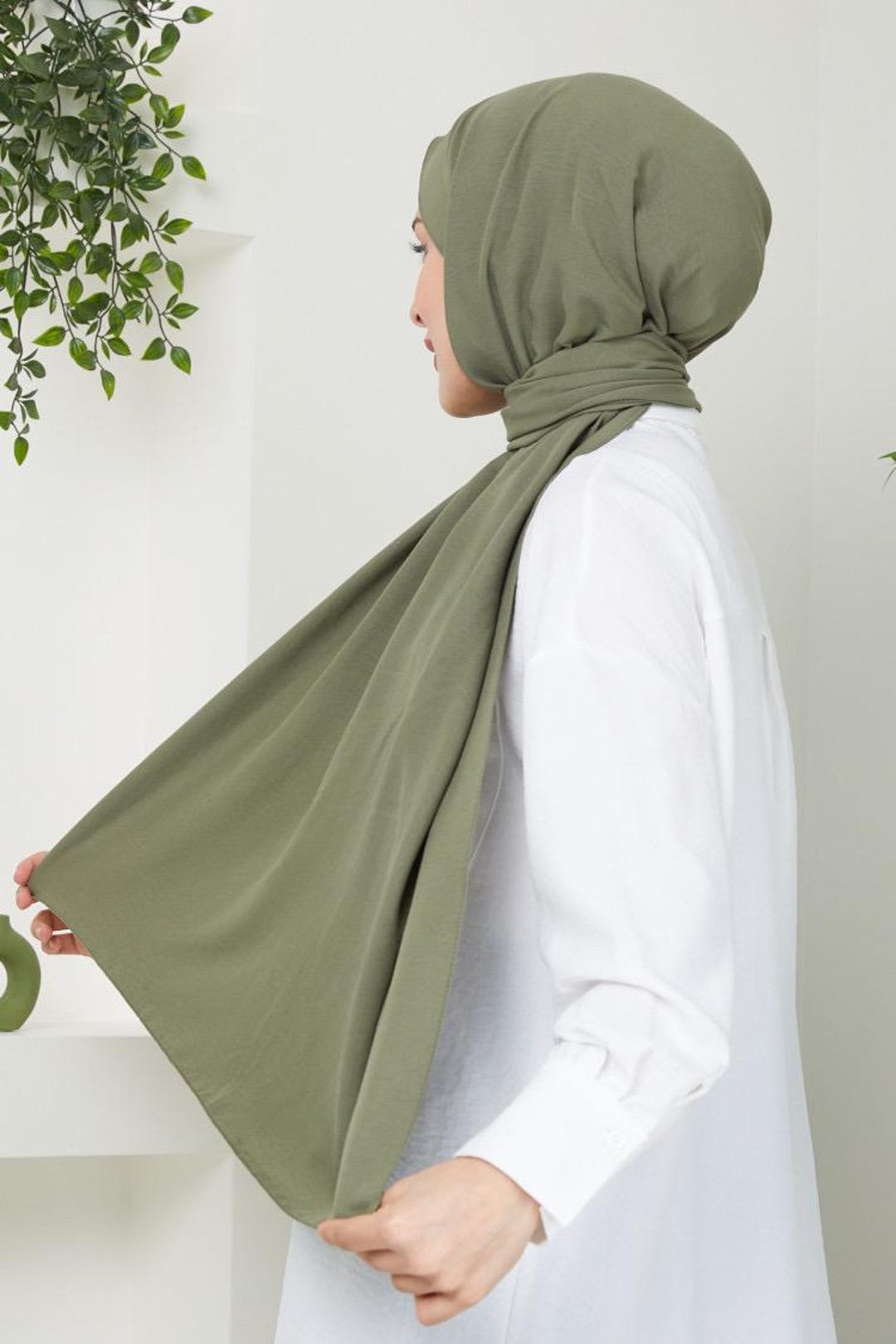 Cotton Jazz Hijab Islamic Head Cover Modesty Shawl Sage Green Hijab - Etsy