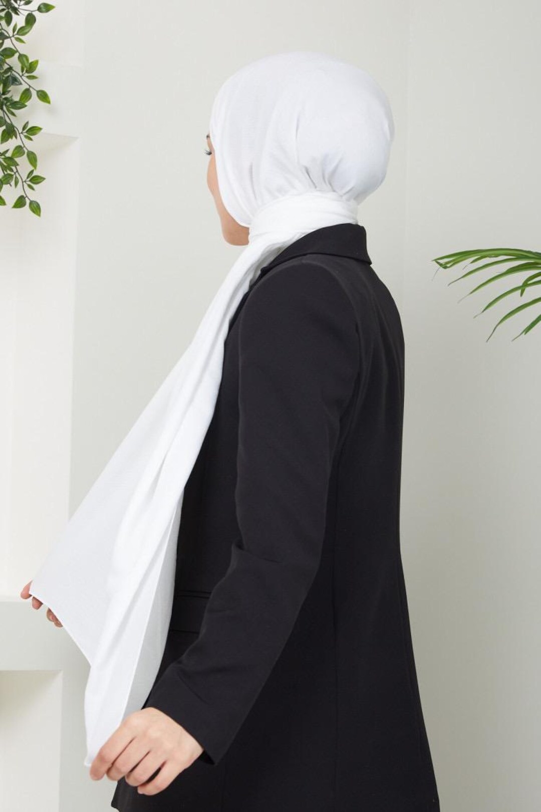 Cotton Jazz Hijab Islamic Head Cover Modesty Shawl White Hijab - Etsy