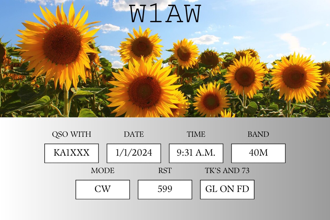 Amateur Radio QSL Card | Digital Canva Template - Etsy