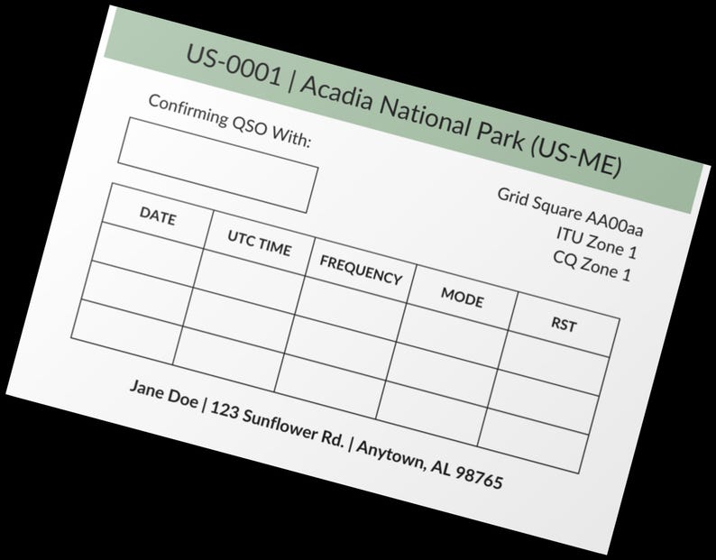 Amateur Radio Portable Operations QSL Card Template | Digital Canva ...