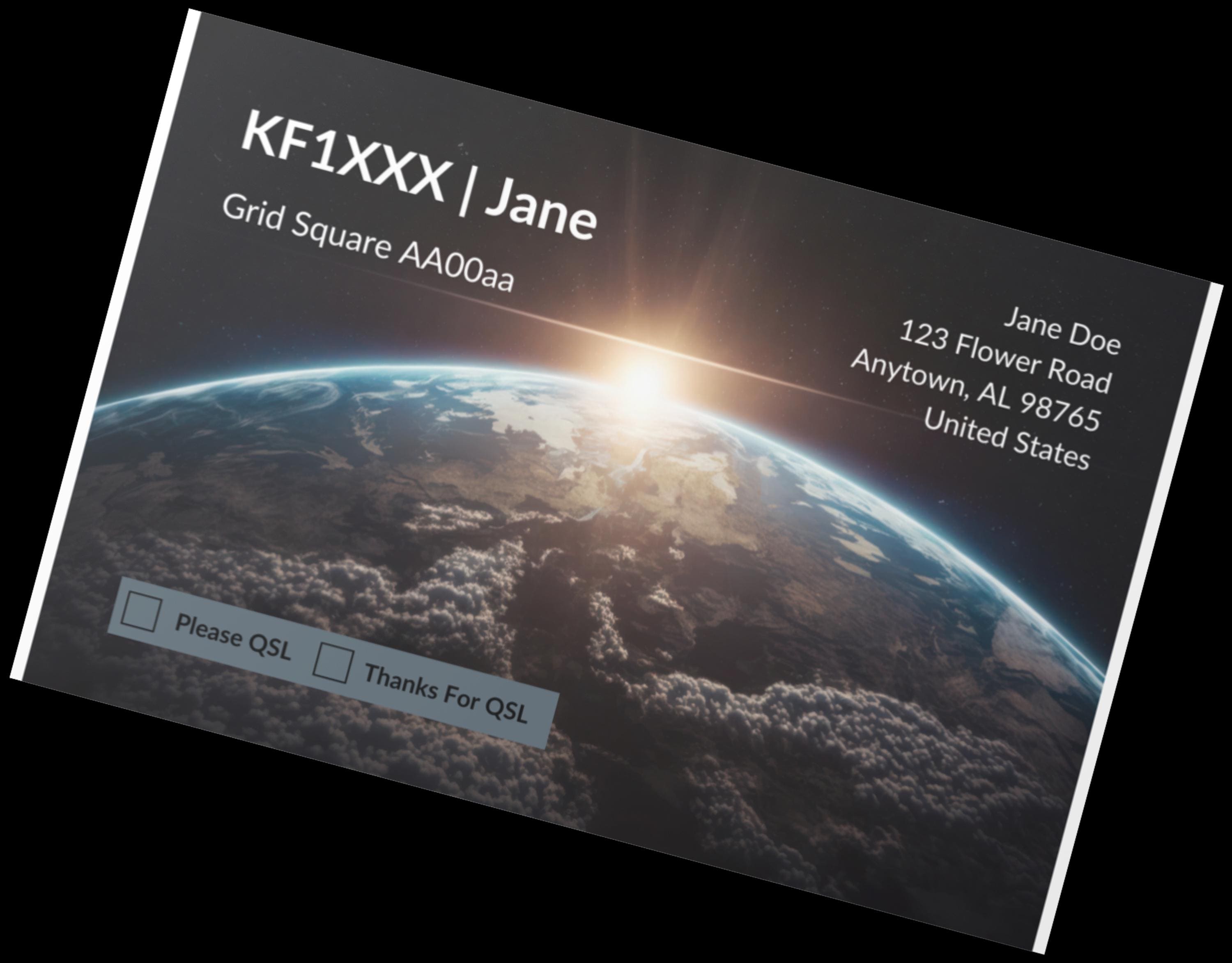 Ham Radio QSL Card Template: Earth Design (canva Digital Template 6x4in ...