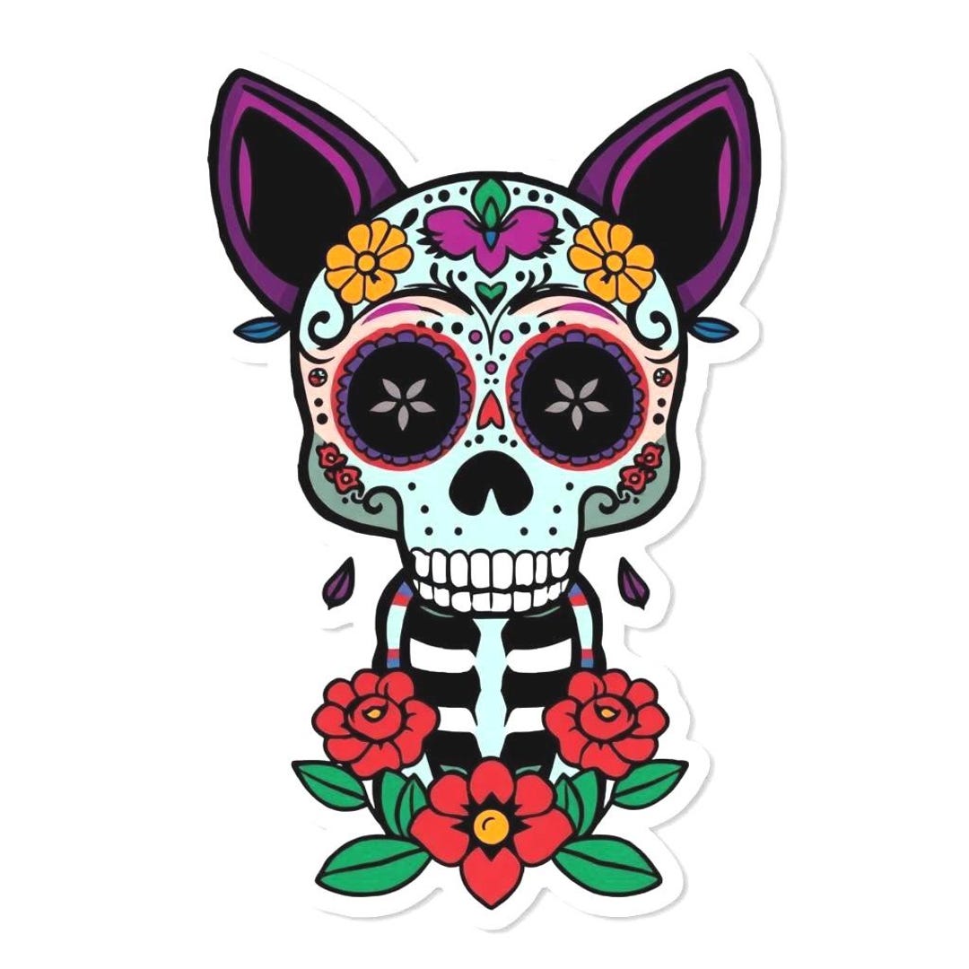 Dia De Los Muertos Skeleton Dog Weatherproof Vinyl Matte Sticker - Etsy