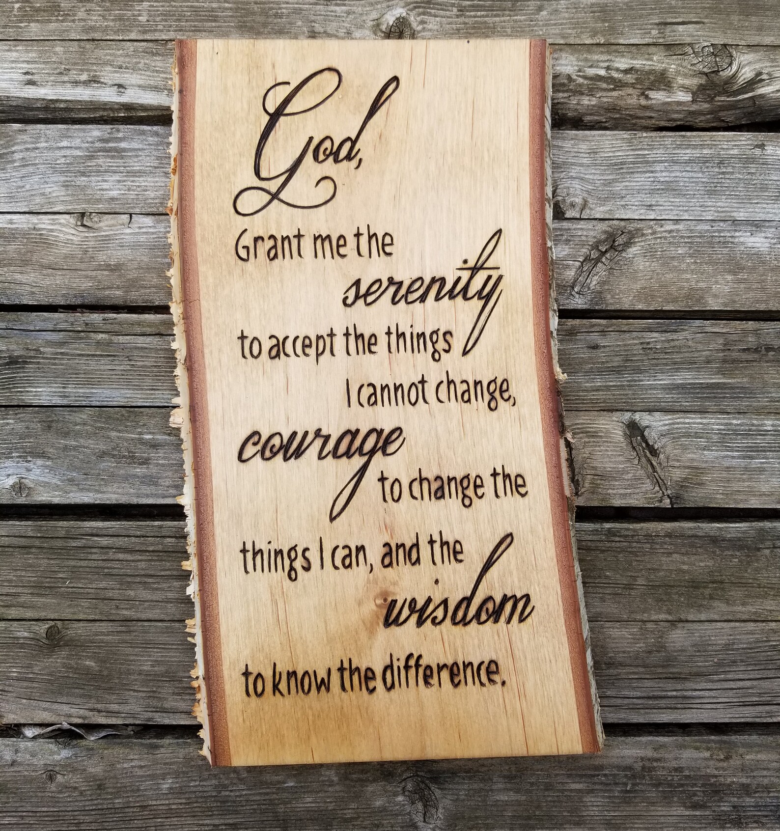 Serenity Prayer Wall Art Sign Hand Engraved Christian Prayer - Etsy