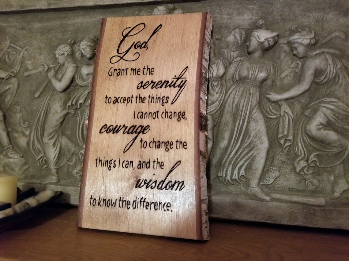 Serenity Prayer Wall Art Sign Hand Engraved Christian Prayer - Etsy