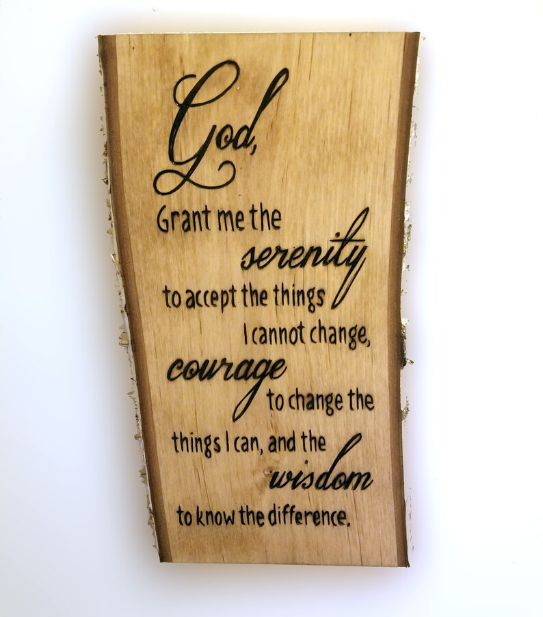 Serenity Prayer Wall Art Sign Hand Engraved Christian Prayer - Etsy