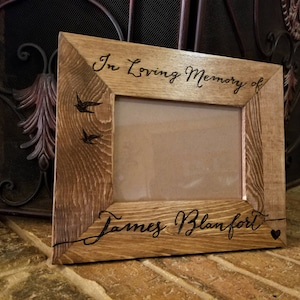 In Memory of Personalized Photo Frame Picture Frame, Custom Bereavement ...